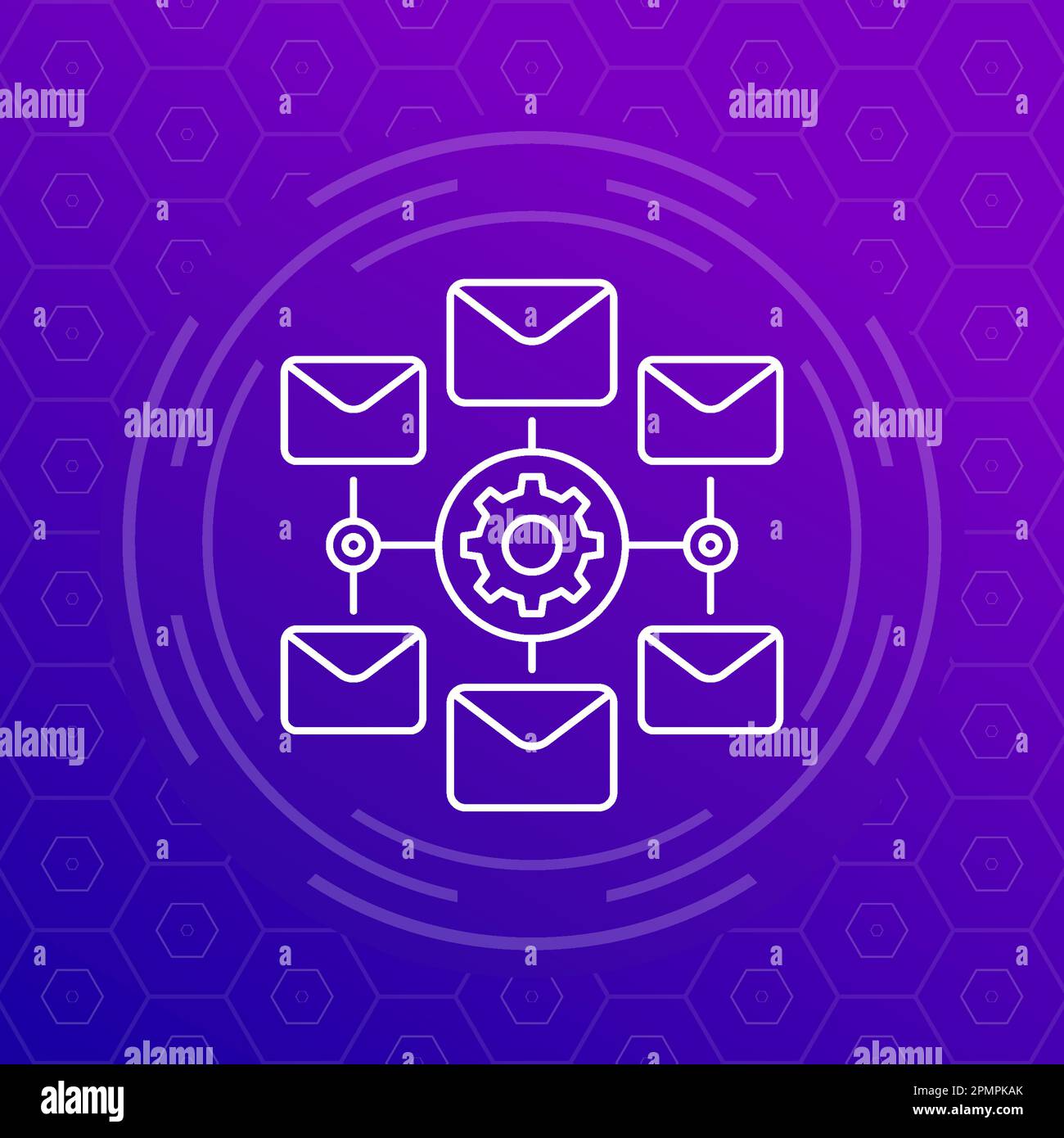 email automation service icon, linear design Stock Vector Image & Art ...