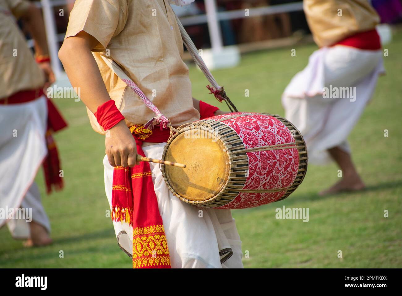 Men in traditional attire perform Bihu dance, as they celebrates ...