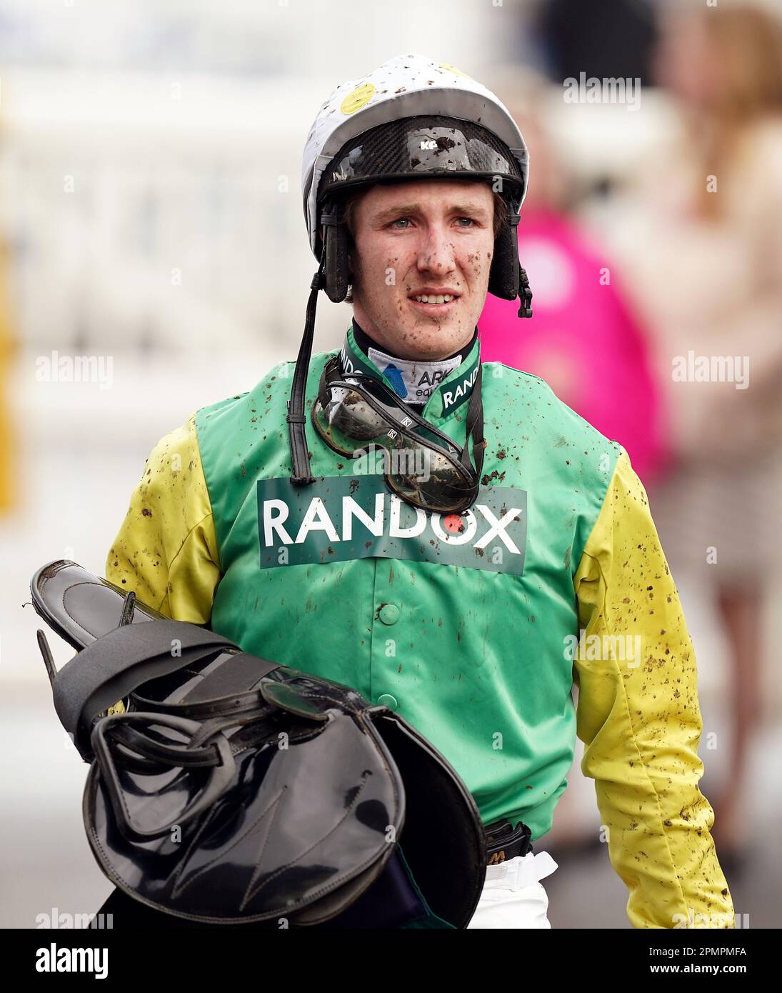 Jockey Ben Harvey during day two of the Randox Grand National Festival ...