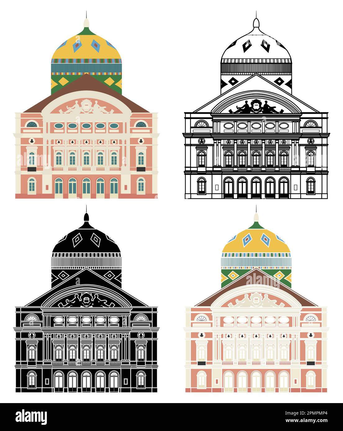 Theater building in Manaus, Brazil Stock Vector Image & Art - Alamy