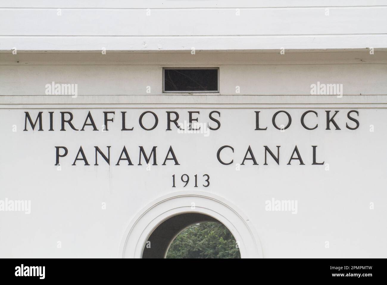 Sign for the Miraflores Locks at the Panama Canal; Panama Stock Photo ...