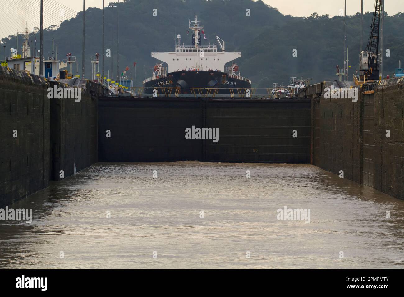 Large freighter at the Panama Canal; Panama Stock Photo - Alamy