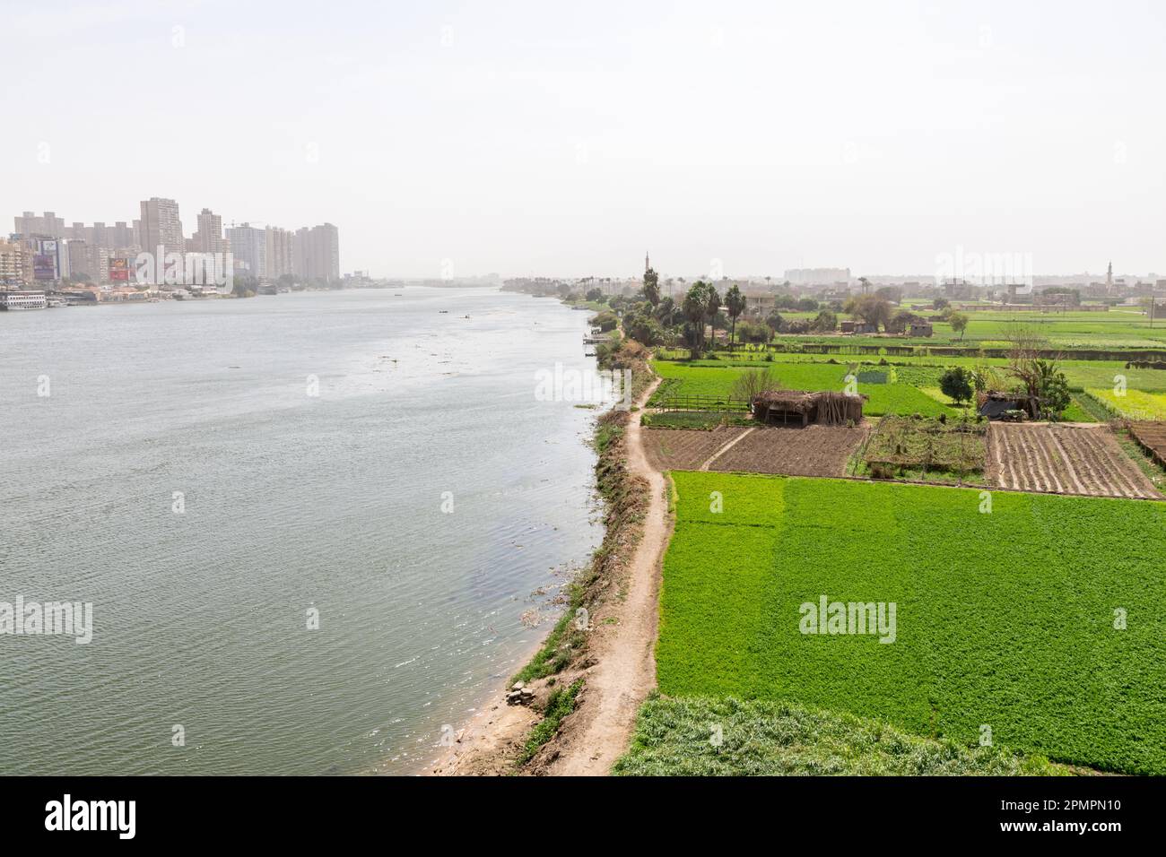 A view of the River Nile from Al-Munib Bridge in Cairo, Egypt Stock ...