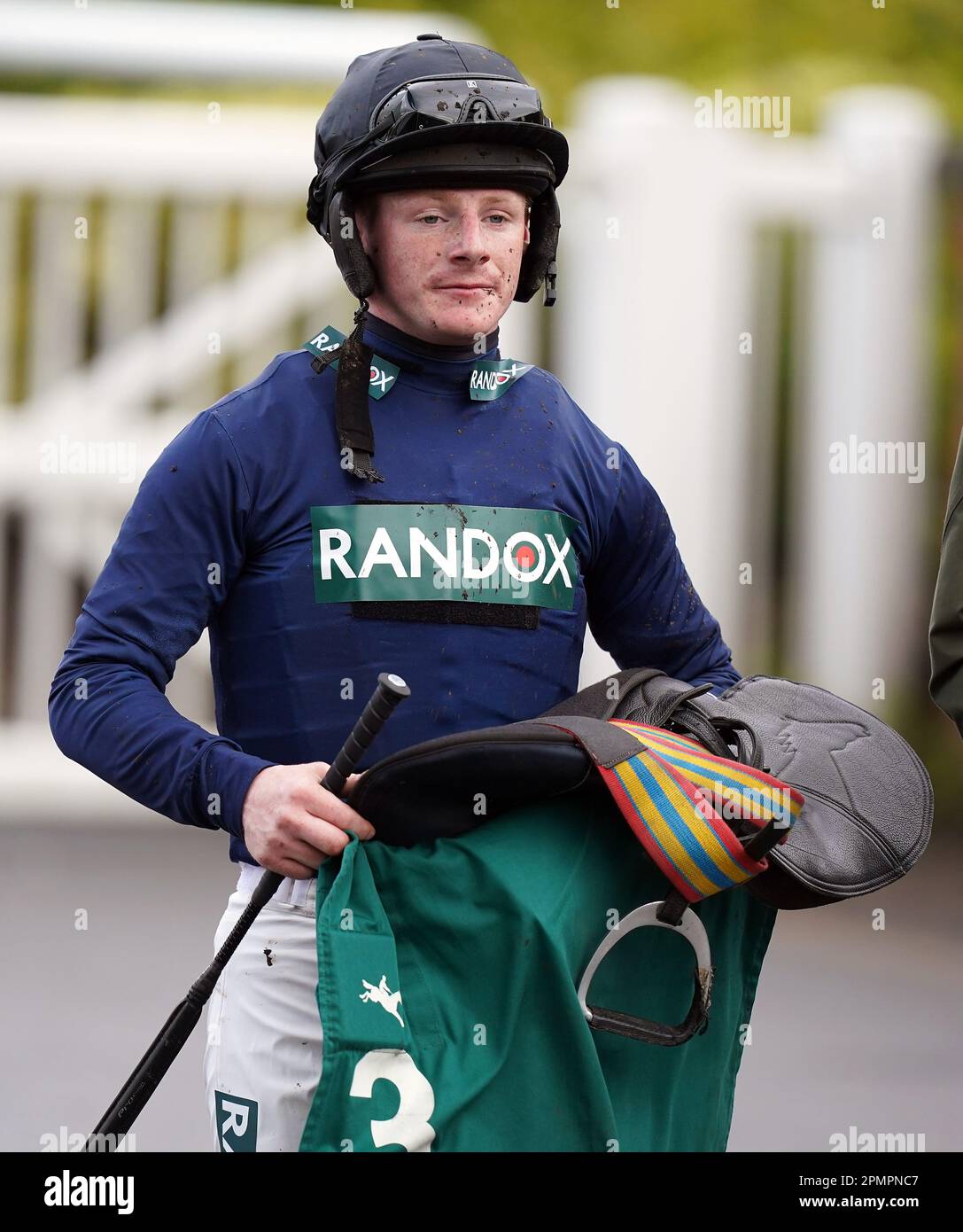 Jockey Bradley Roberts during day two of the Randox Grand National ...
