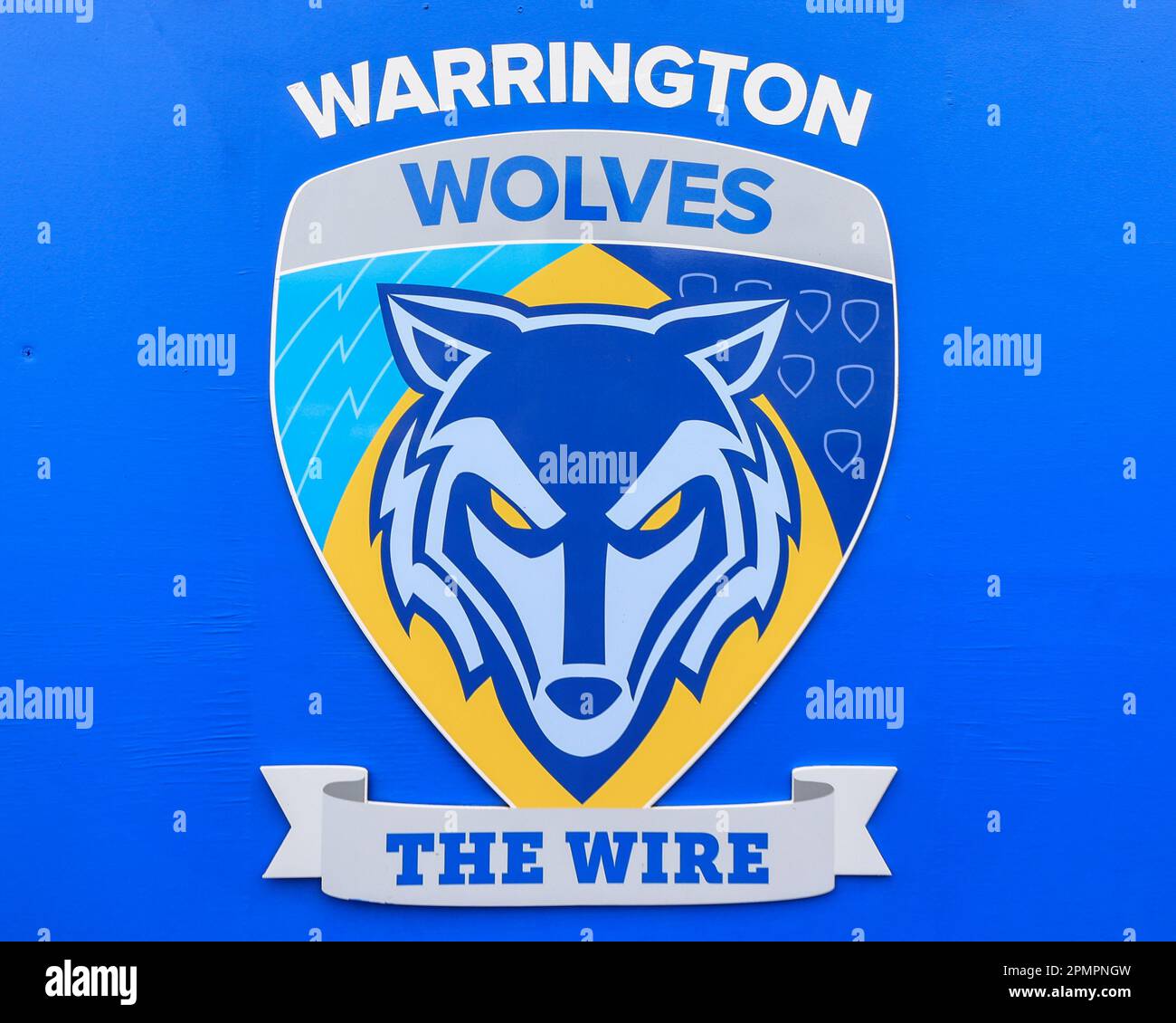 Warrington badge during the Betfred Super League Round 9 match ...