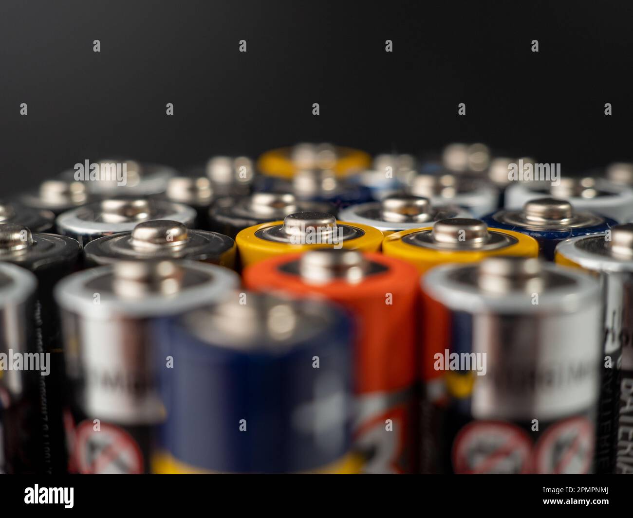 Batteries are alkaline. selective focus. The concept of energy sources ...