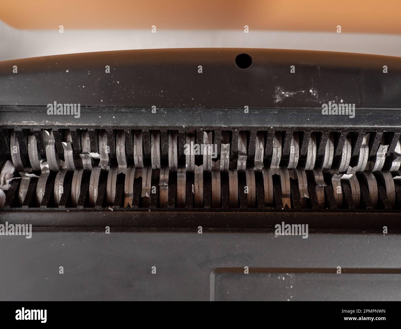 Paper and CD shredder. Stationery Document Shredder. Close-up Stock ...