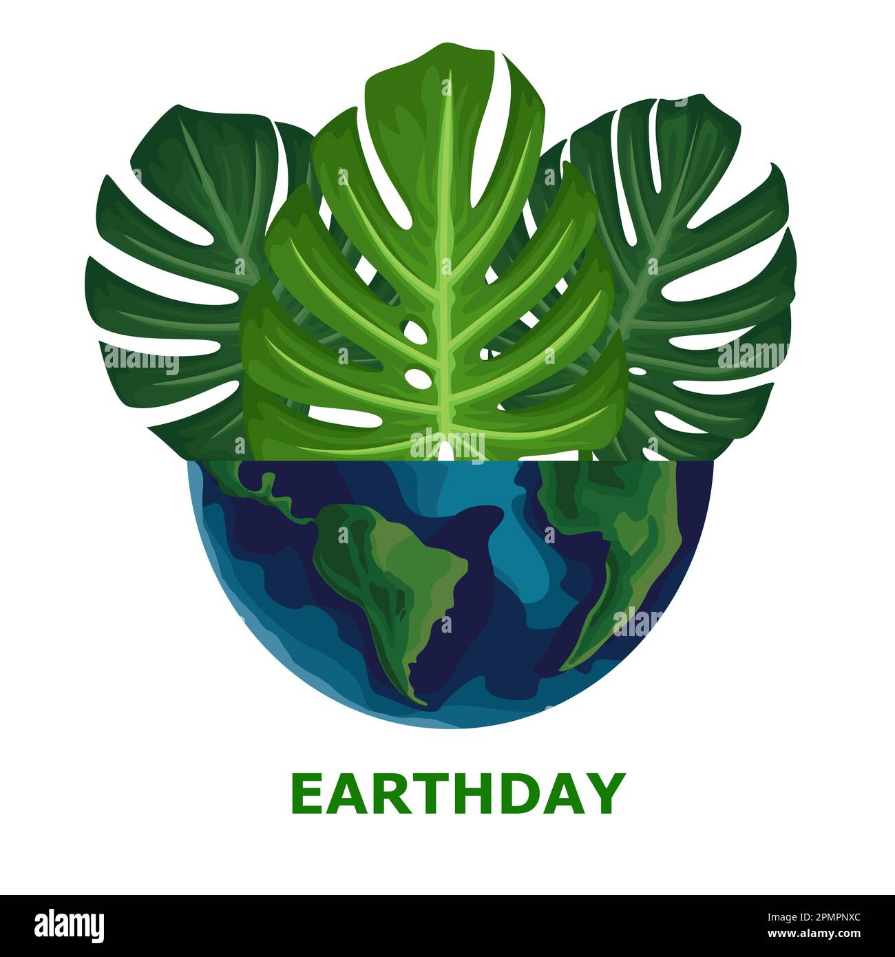Earth day. Go green environmental design. Globe with green leaves ...