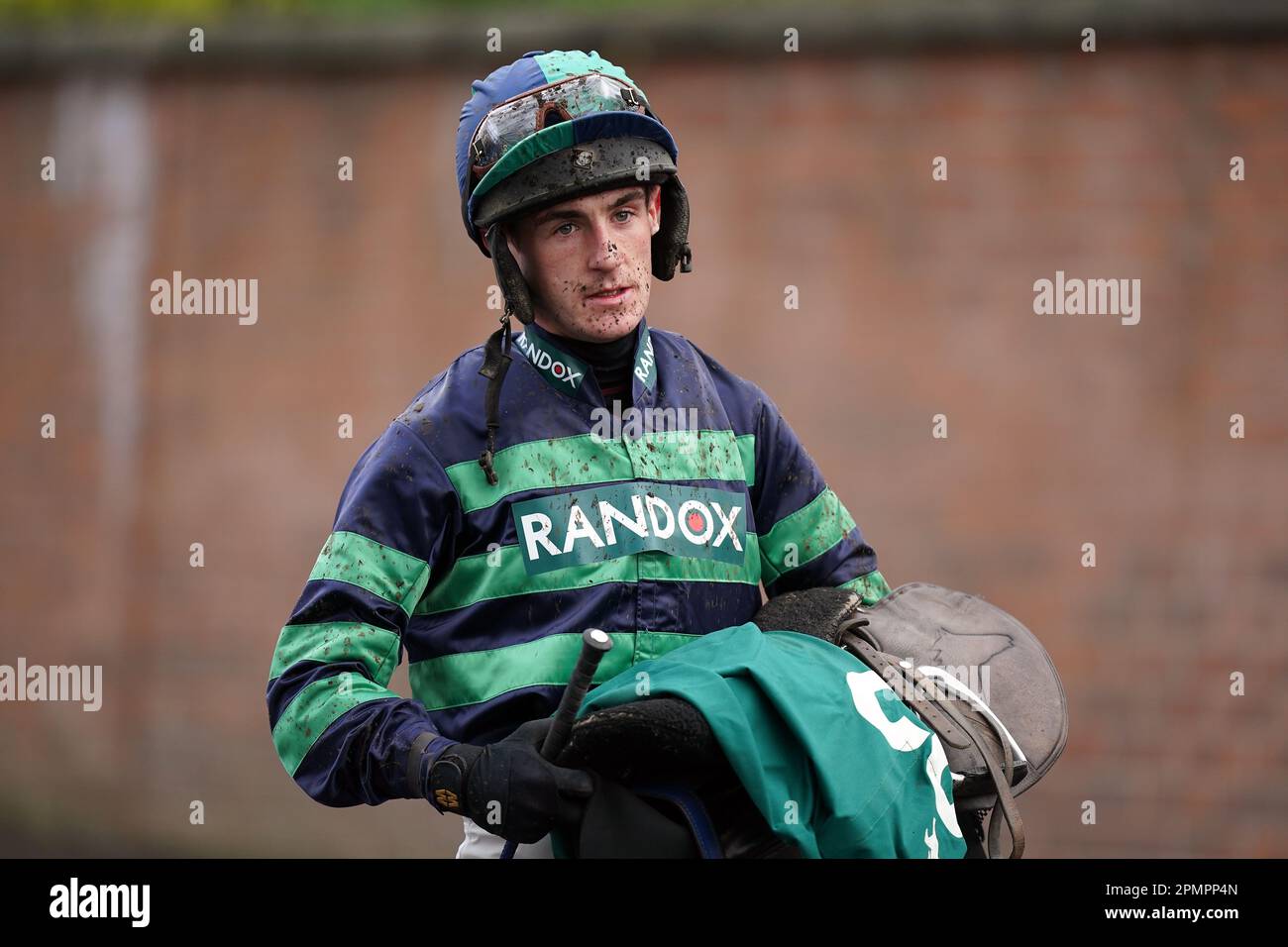 Jockey Shane O'Callaghan during day two of the Randox Grand National ...