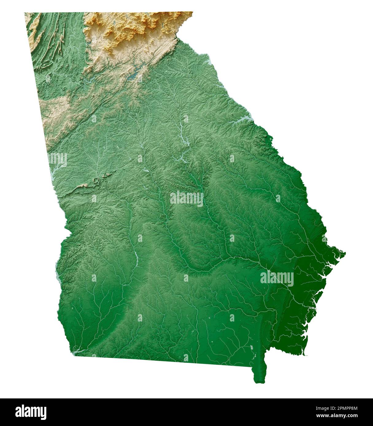 Georgia State Map Relief Georgia Map, Georgia Relief Map, Georgia