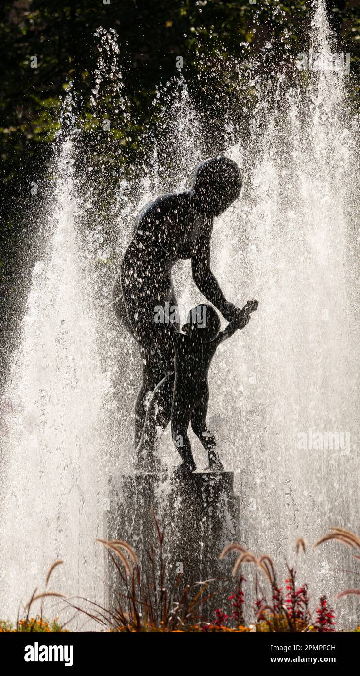 PILSEN, CZECH REPUBLIC, EUROPE - Sculpture of mother and child in ...