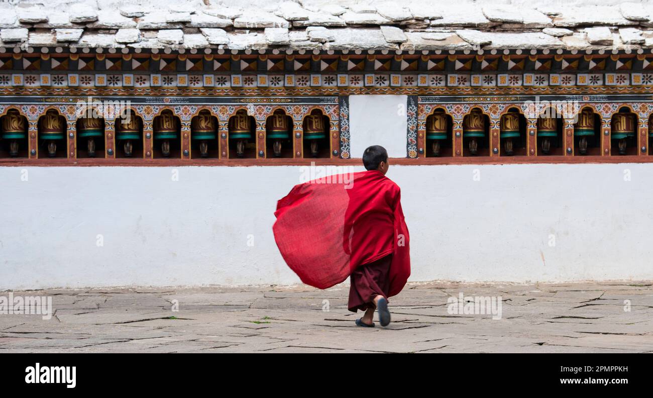 Buddhist monk walking through monastery hi-res stock photography and ...