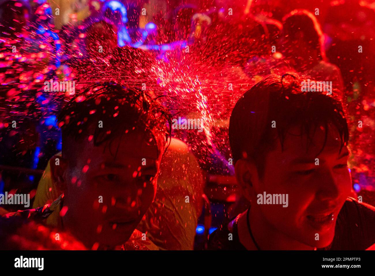 Bangkok, Bangkok, Thailand. 14th Apr, 2023. Nighttime revelers both ...
