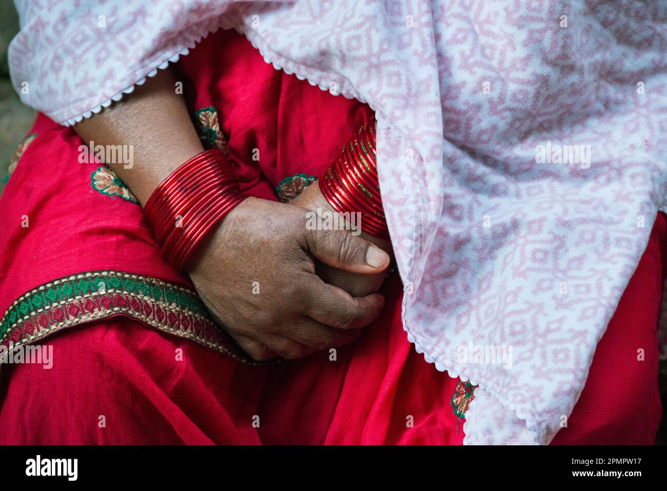 Hands of a Nepalese woman in traditional dress; Kathmandu, Nepal Stock ...