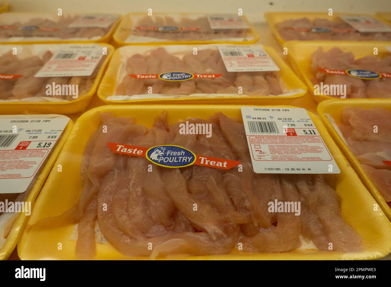 Fresh poultry at a D'Agostino grocery store in New York City, 2023, USA ...