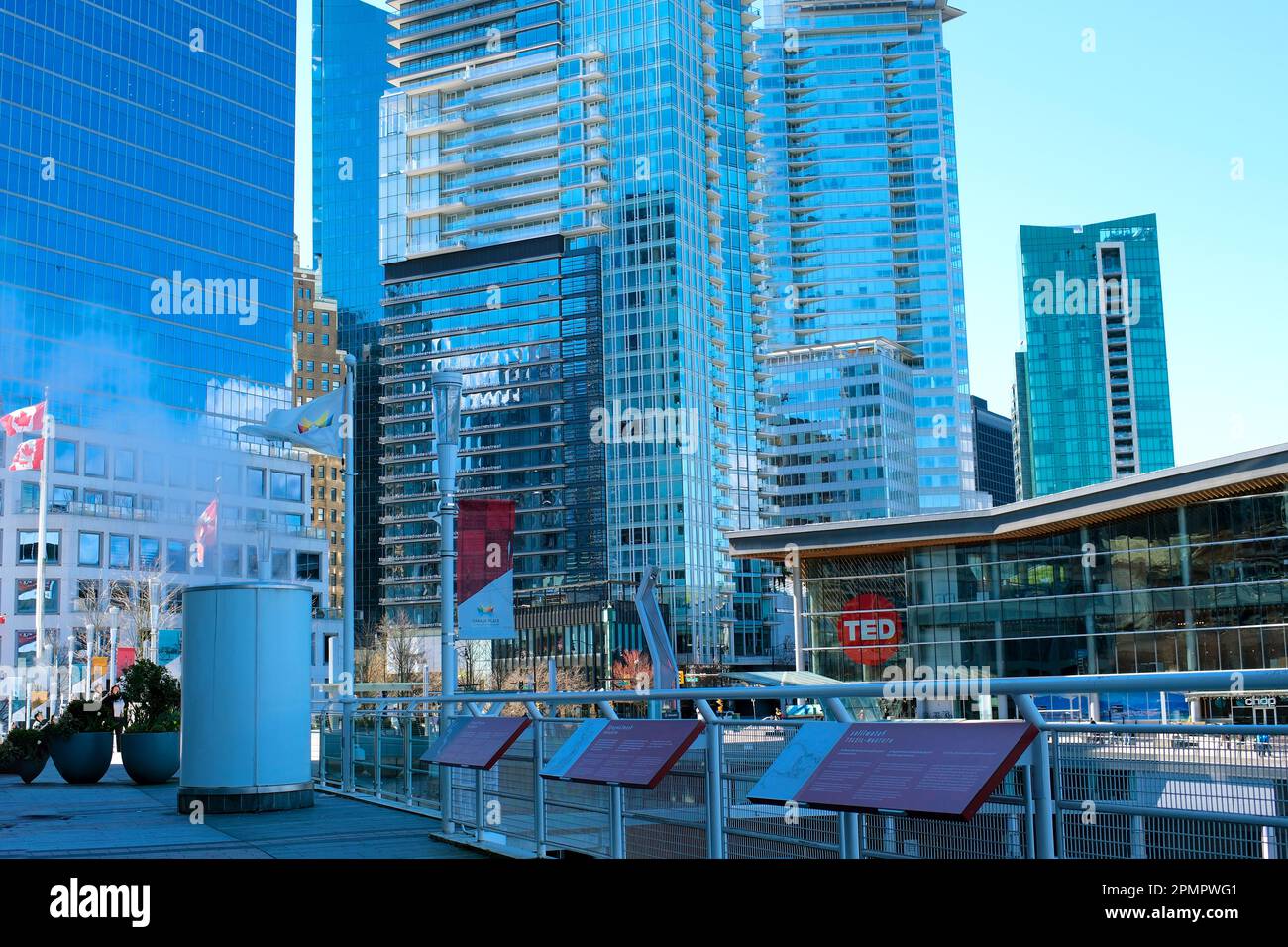 Vancouver city center Waterfront office buildings Canada Place Pacific ...