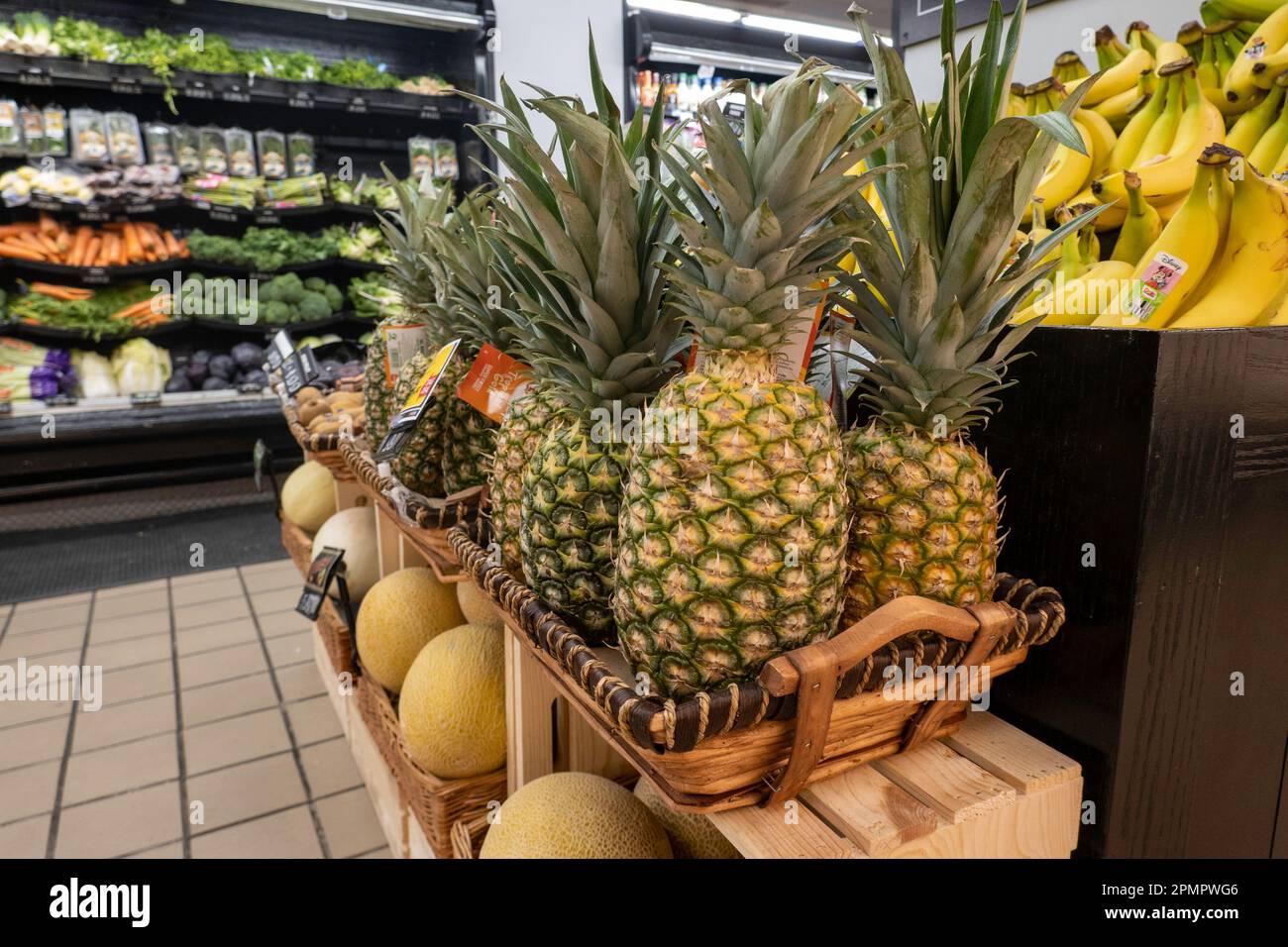 Fresh fruit in the produce aisle, at D'Agostino grocery store in New ...