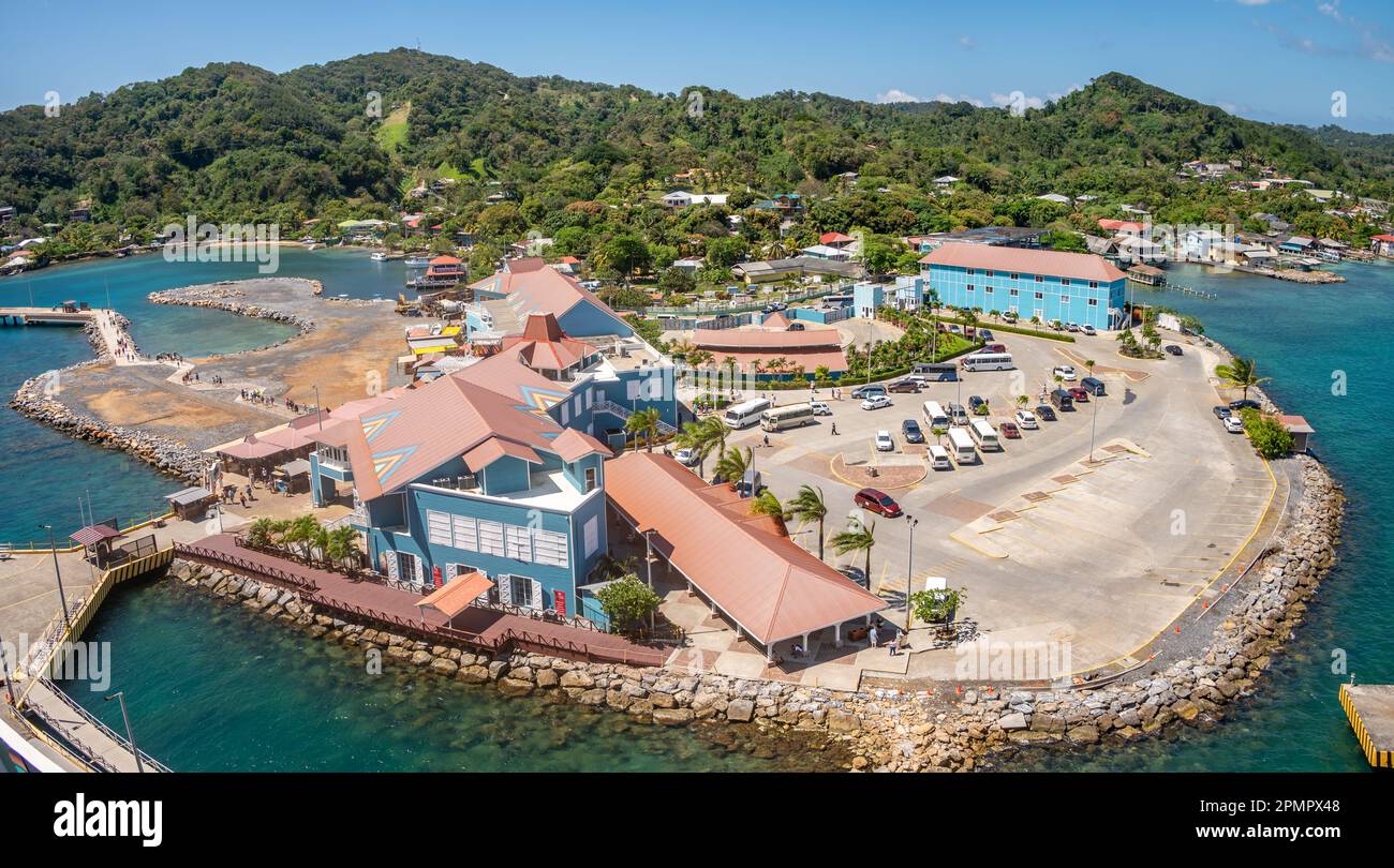 Roatan, Honduras - March 30, 2023: Cruise port facilities at Roatan ...