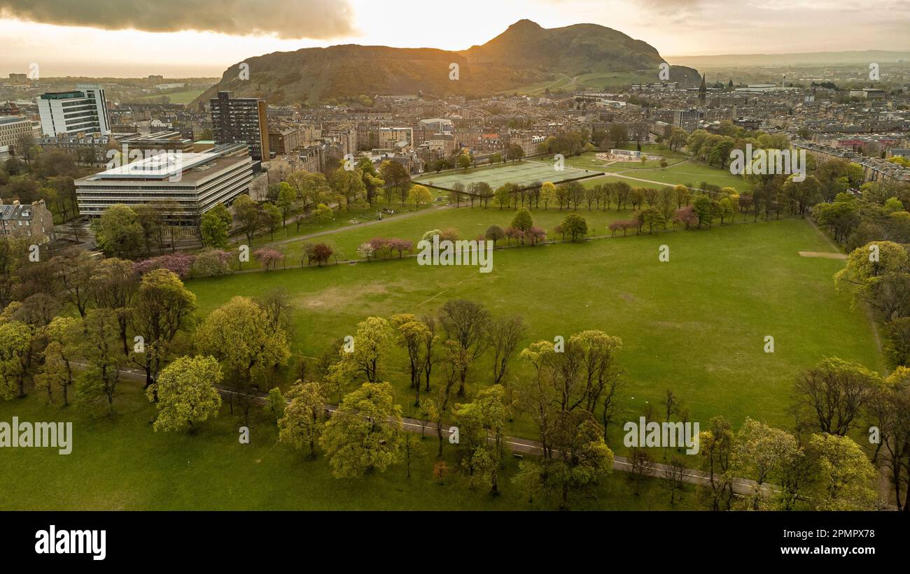 Aerial view of Edinburgh's Meadows in bloom Stock Photo - Alamy