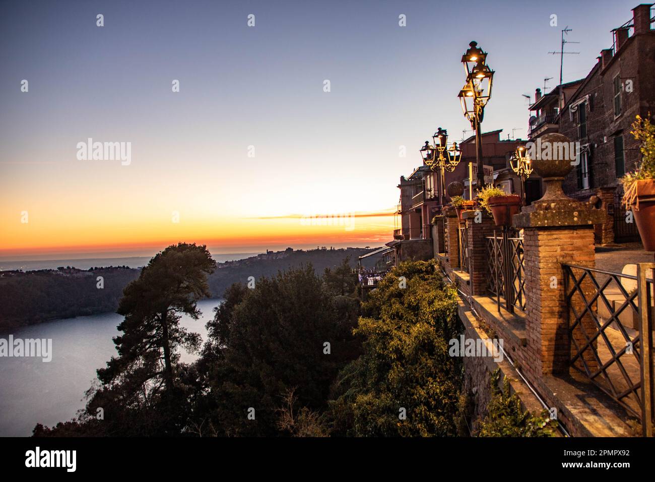 Landscape of lake of Nemi in Latium, Italy Stock Photo - Alamy