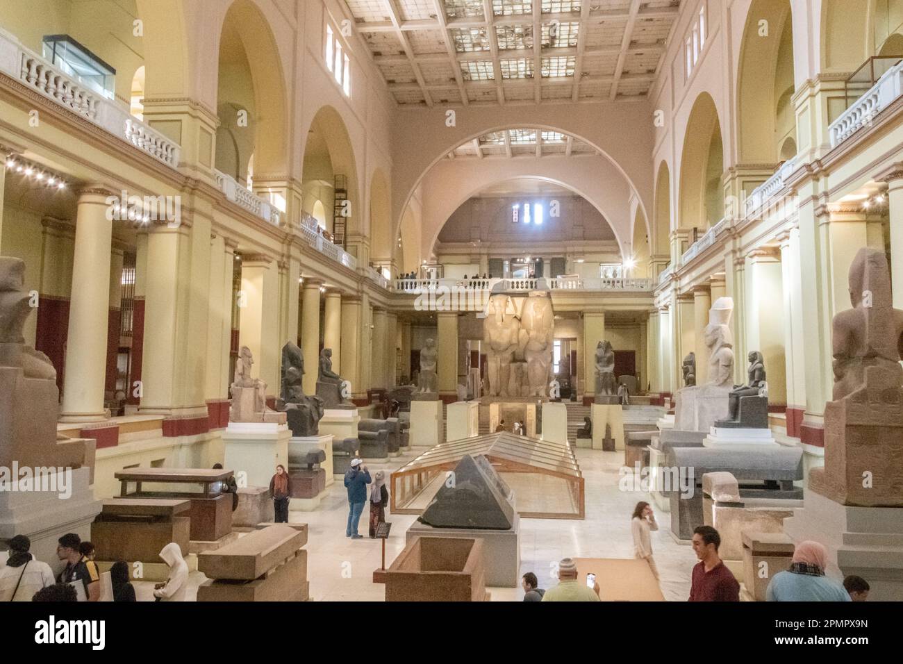 The main hall inside the Museum of Egyptian Antiquities in Cairo, Egypt ...