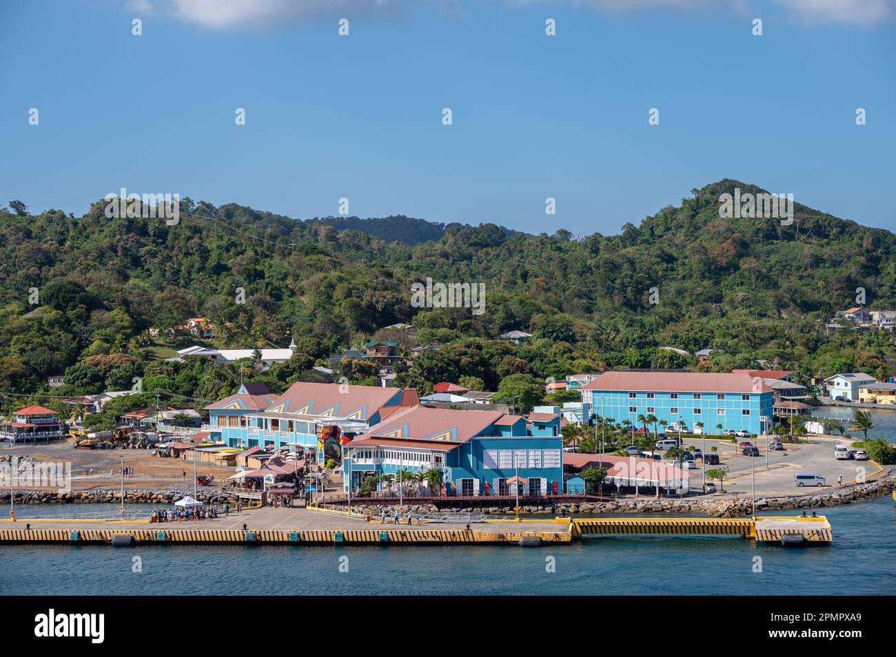 Roatan, Honduras - March 30, 2023: Cruise port facilities at Roatan ...