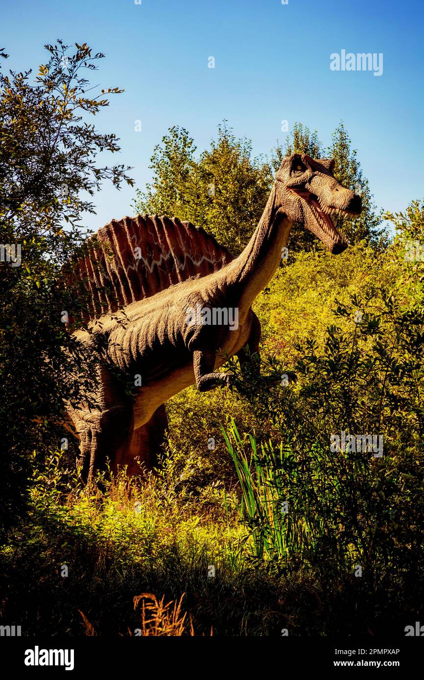 At Spinosaurus at Jurrasic Forest, a tourist attraction with ...