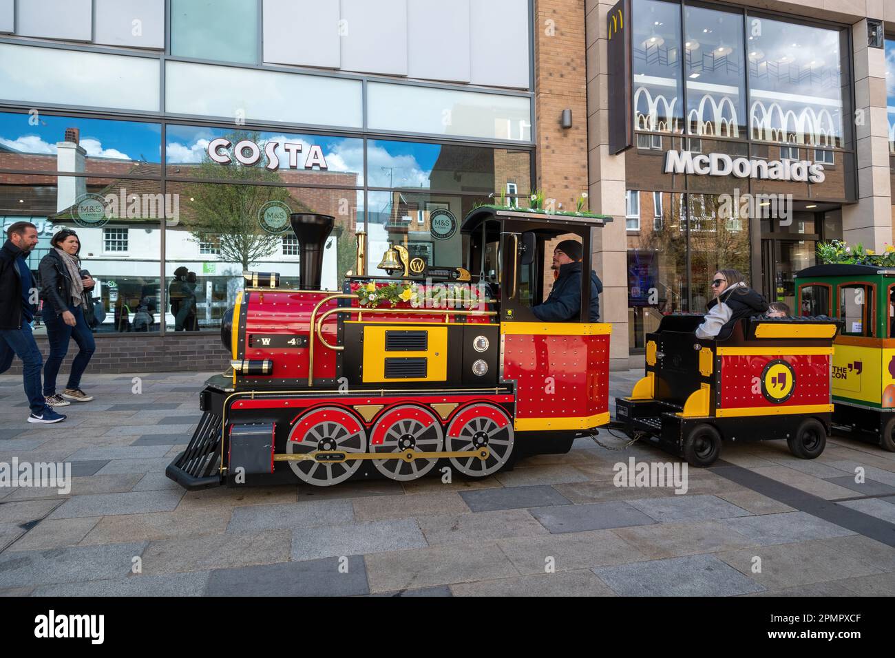The Easter Express giving train rides to families on the high street in ...