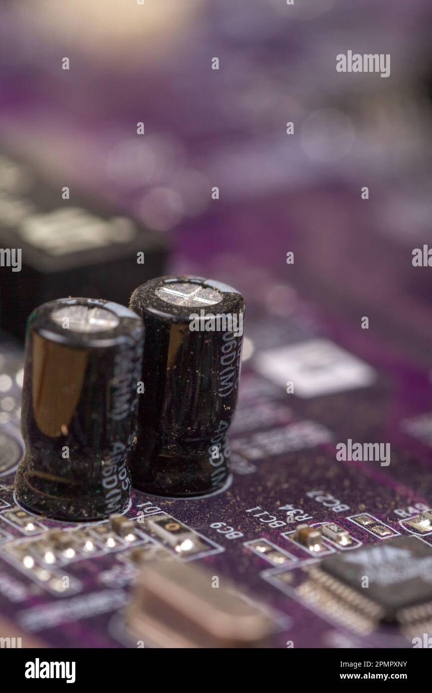 Computer motherboard. Electronic circuit board .Computer hardware ...