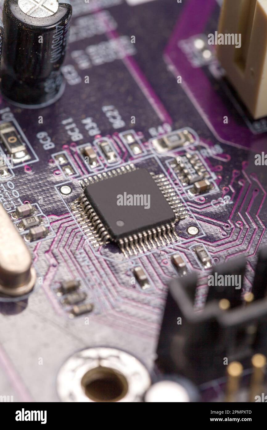Computer motherboard. Electronic circuit board .Computer hardware ...