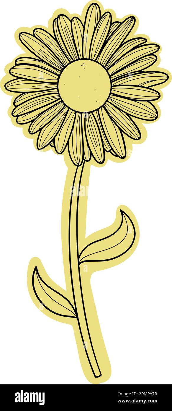 Yellow daisy flower vector icon. It is a versatile illustration ...