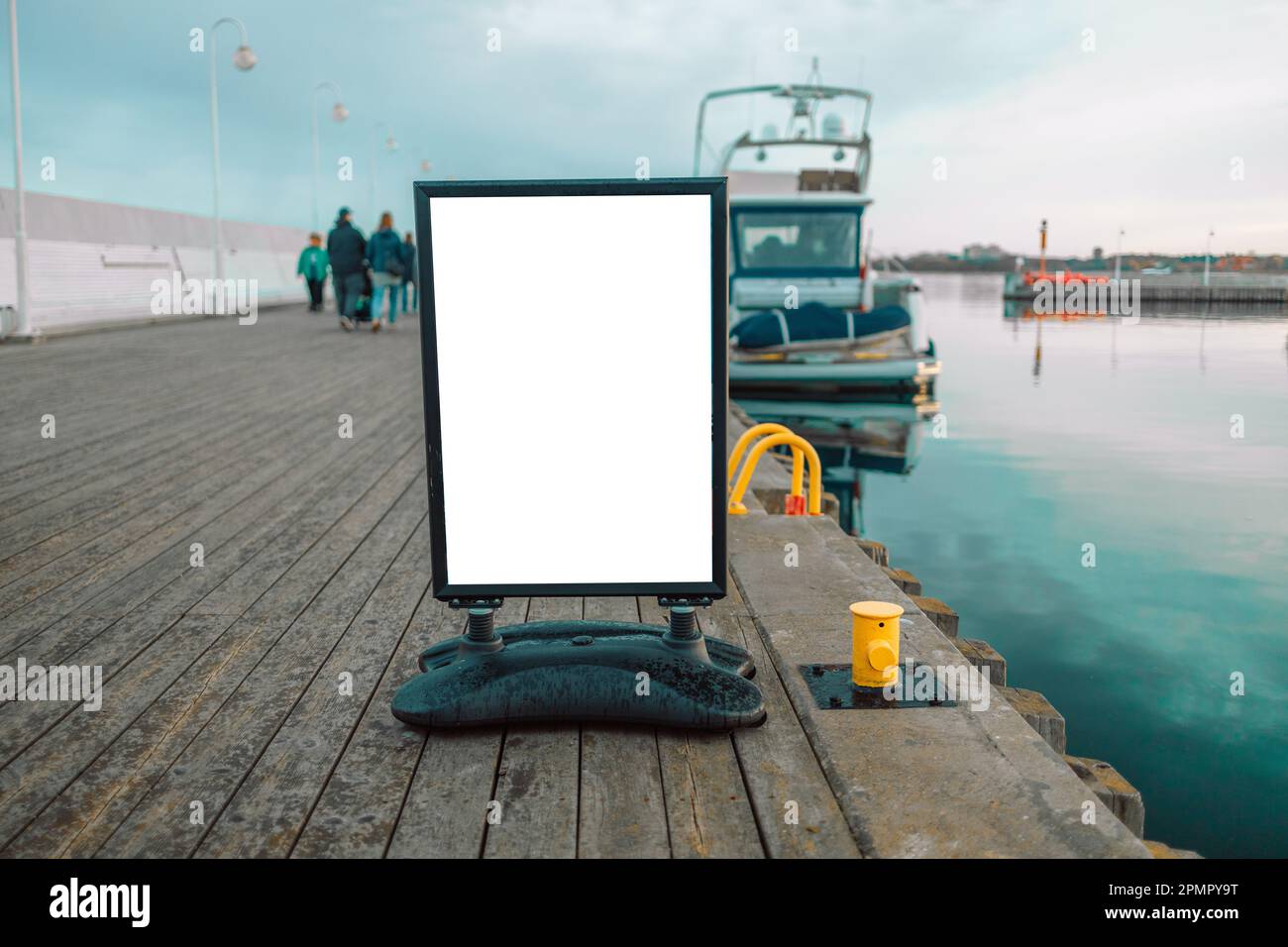 Blank billboard mock up, public information board with copy space on ...