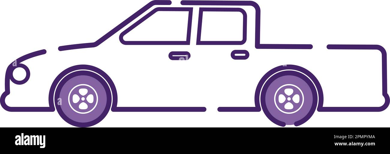 Isolated pick up truck icon Colored outline Vector Stock Vector Image ...