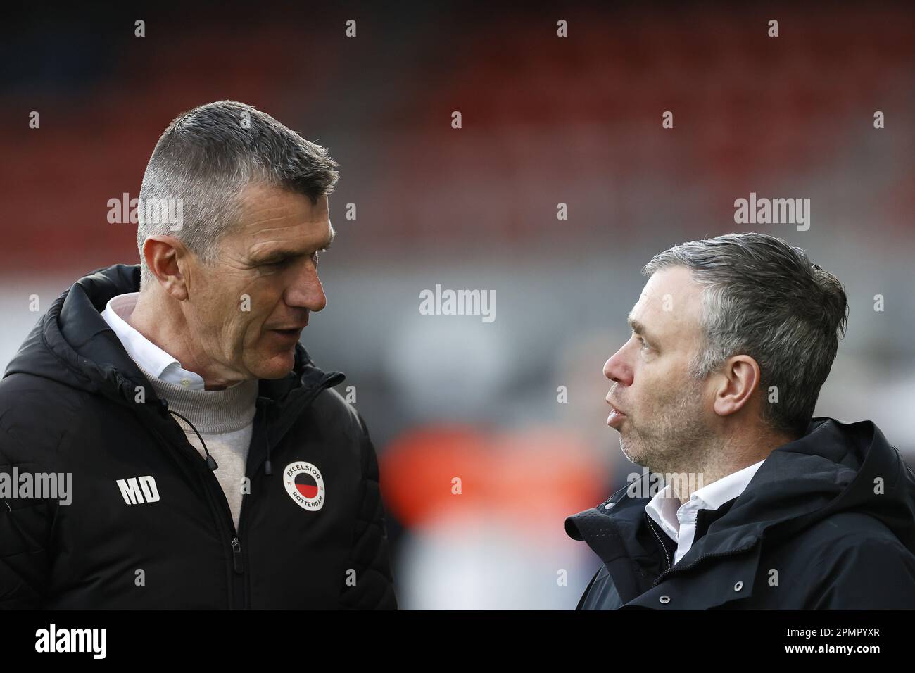 Zwolle, Netherlands. 14th Apr, 2023. ROTTERDAM - (lr) sbv Excelsior ...