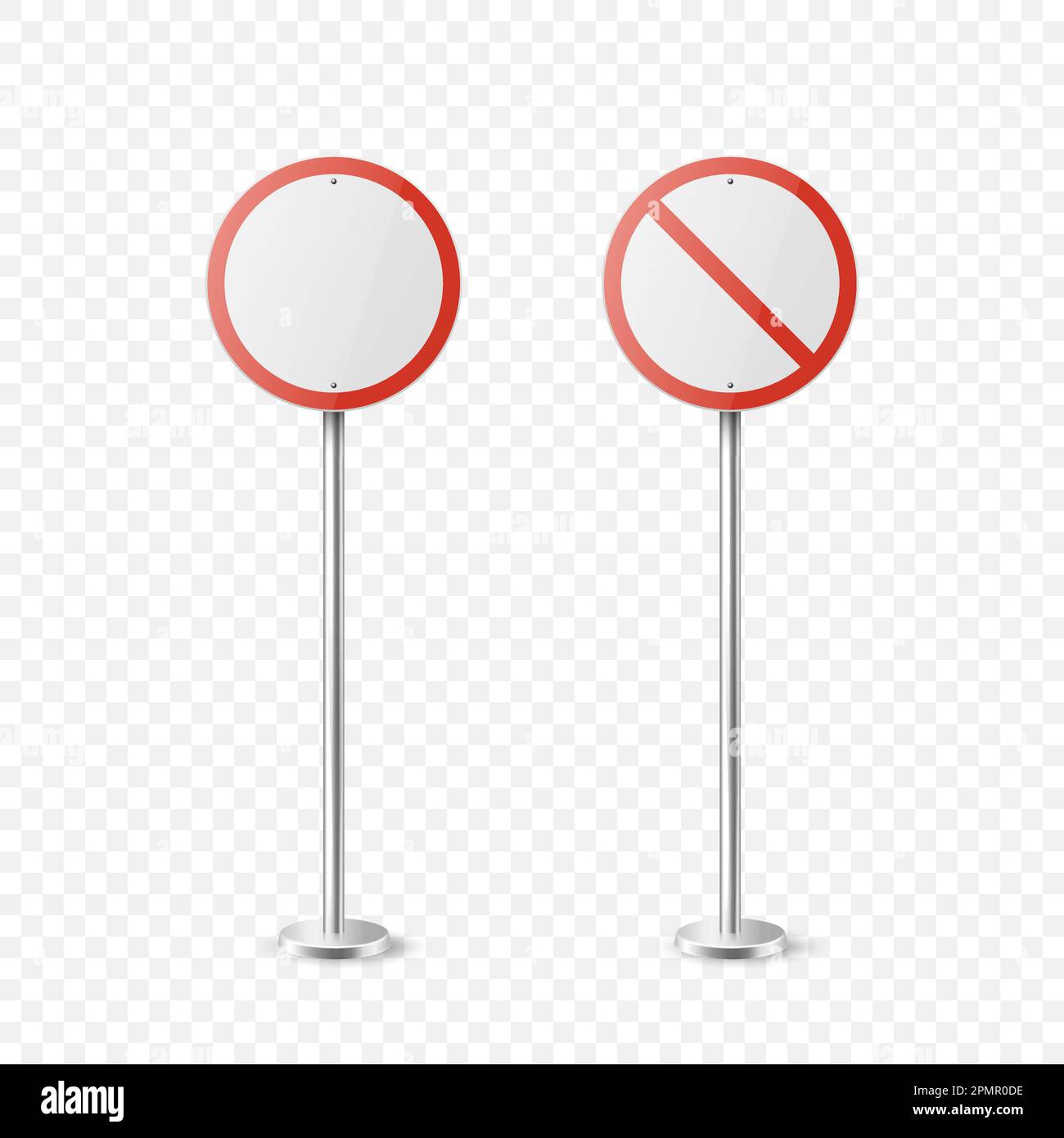 Stop. Vector White and Red Round Glossy Prohibition Stop Sign Icon Set ...