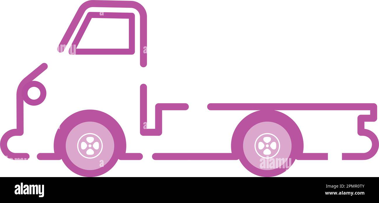 Isolated pick up truck icon Colored outline Vector Stock Vector Image ...
