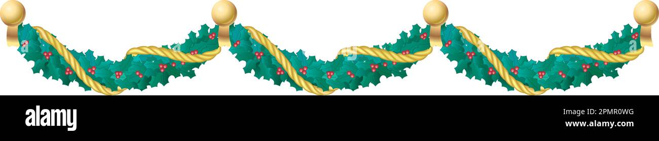 Christmas, holiday garland - seamless repeatable border Stock Vector ...