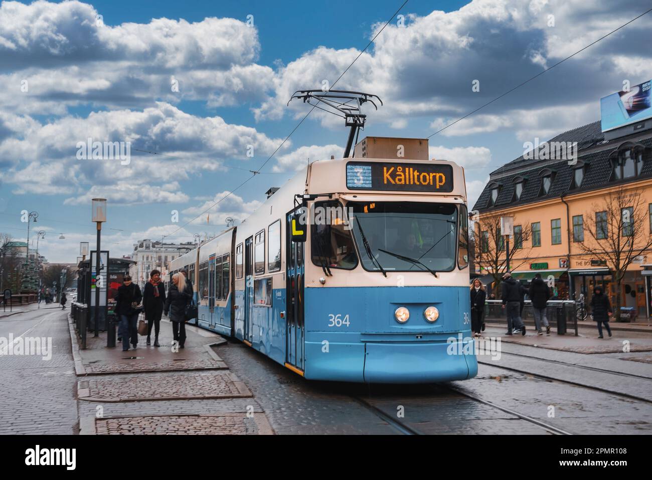Classical tram on a street of Gothenburg in Sweden Stock Photo - Alamy