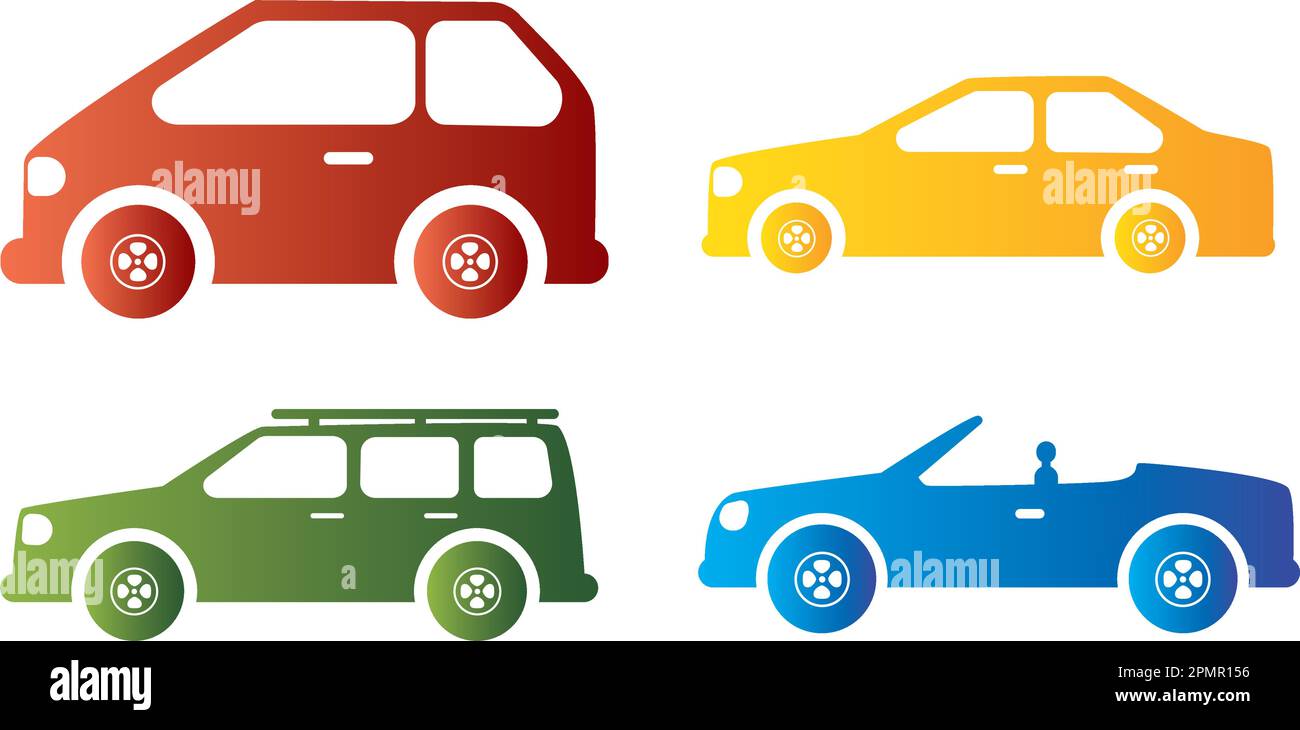 Set of colored cars icons Vector Stock Vector Image & Art - Alamy