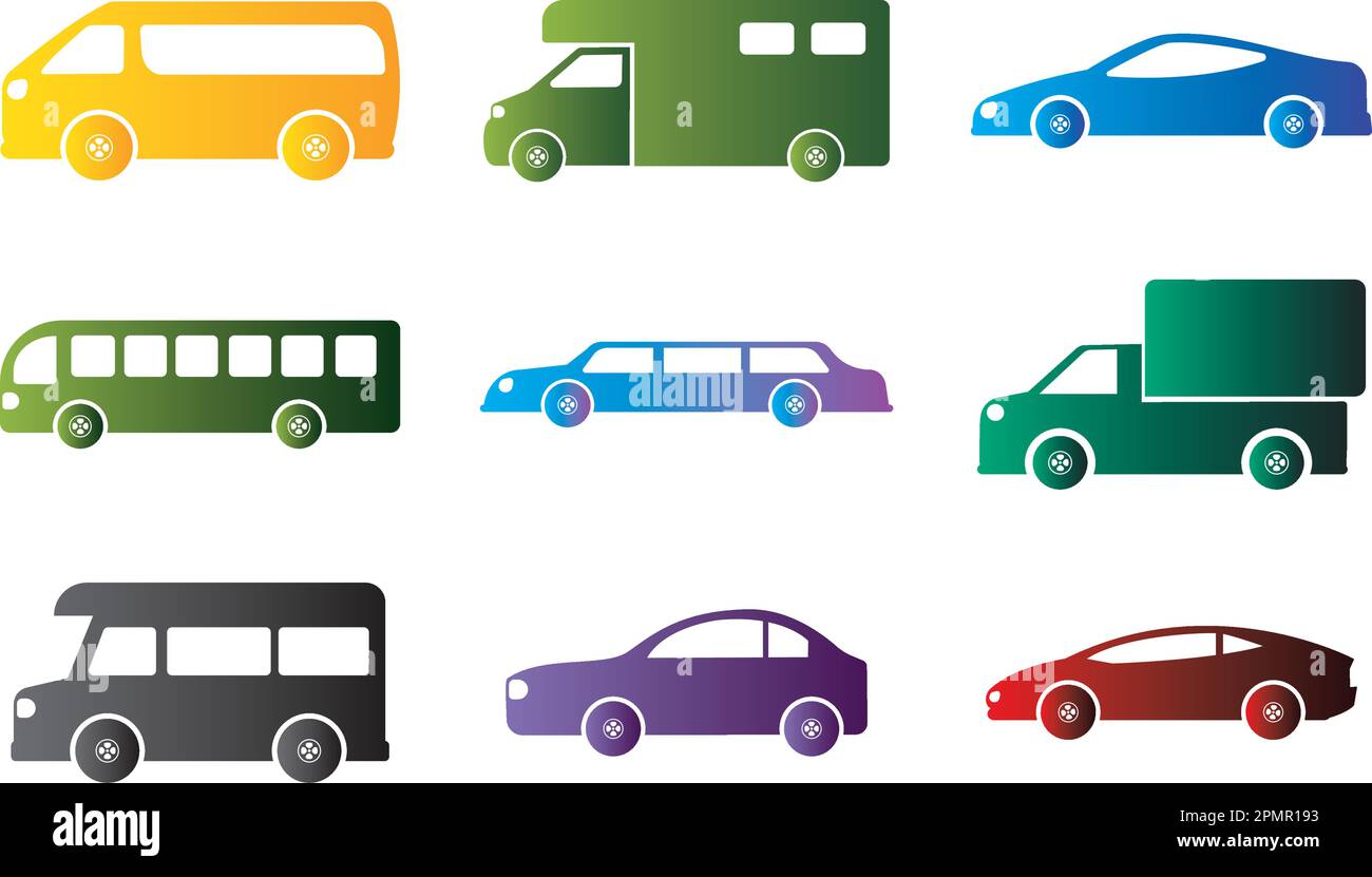 Set of colored cars icons Vector Stock Vector Image & Art - Alamy