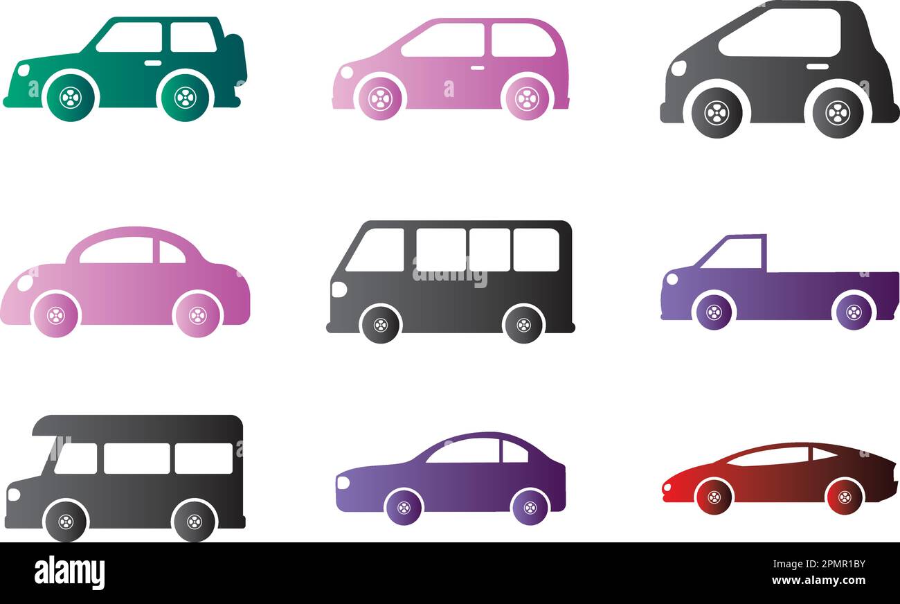 Set of colored cars icons Vector Stock Vector Image & Art - Alamy