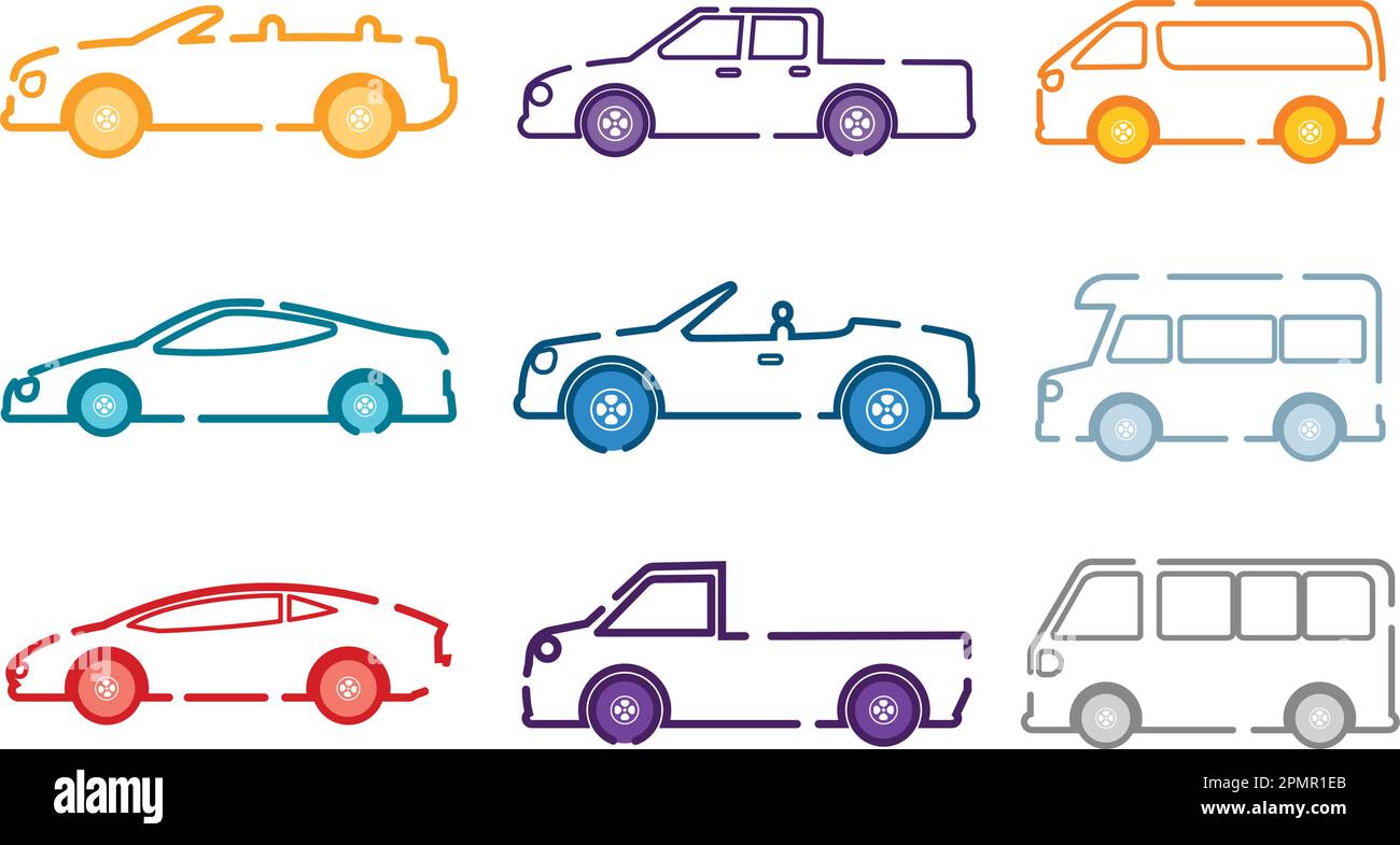 Set of colored cars icons Vector Stock Vector Image & Art - Alamy
