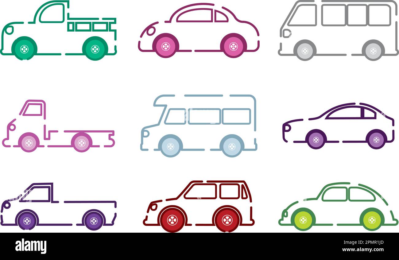 Set of colored cars icons Vector Stock Vector Image & Art - Alamy