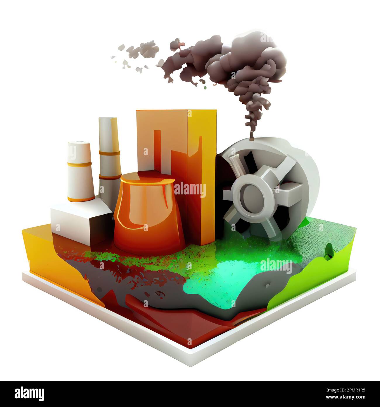 Power plant air pollution Cut Out Stock Images & Pictures - Alamy