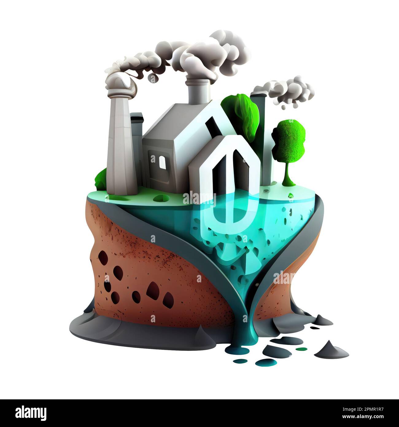 Power plant air pollution Cut Out Stock Images & Pictures - Alamy
