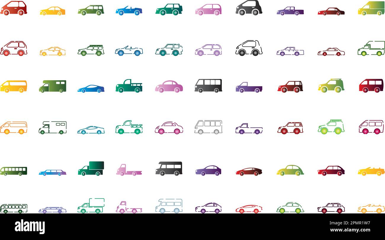 Set of colored cars icons Vector Stock Vector Image & Art - Alamy