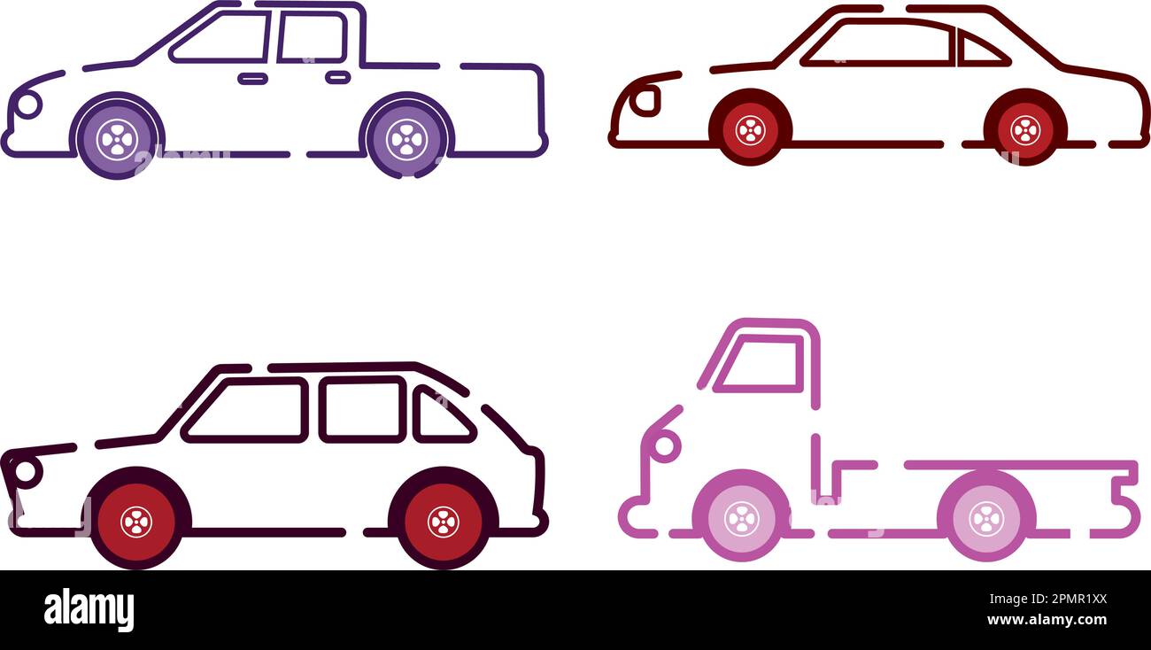 Set of colored cars icons Vector Stock Vector Image & Art - Alamy
