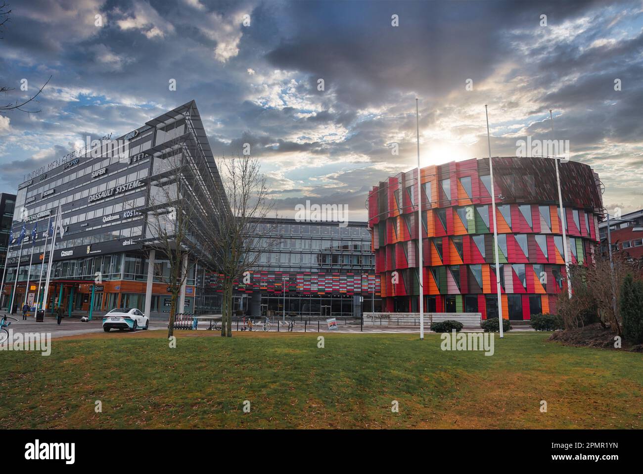 Colourful modern architecture of the Chalmers technical university ...