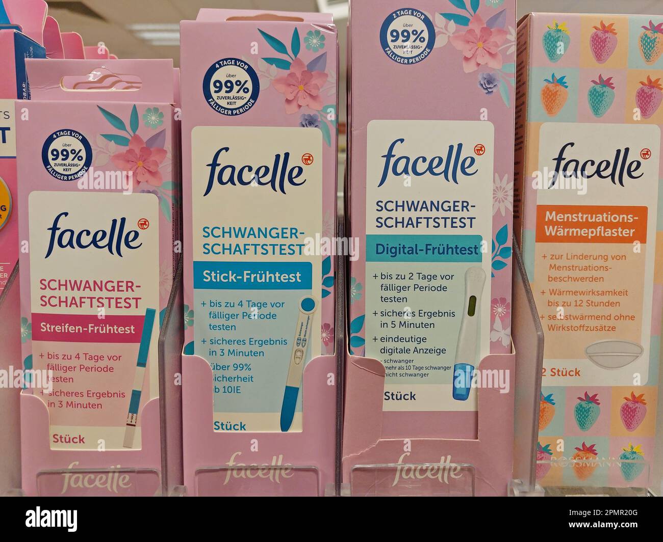 ovulation test packages by testa med in a drug store Stock Photo - Alamy