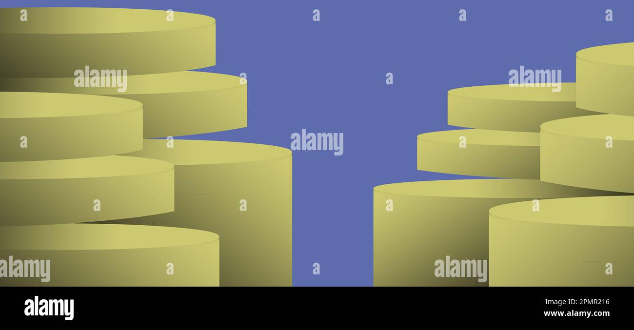 Stacks of discs are arranged to look like urban buildings with ...